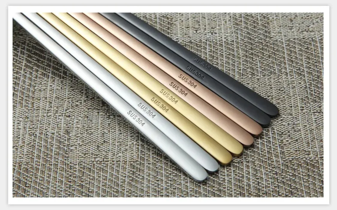 Top Fashion Hashi Black 18/10 Stainless Steel Korean Chopsticks Spoon ...