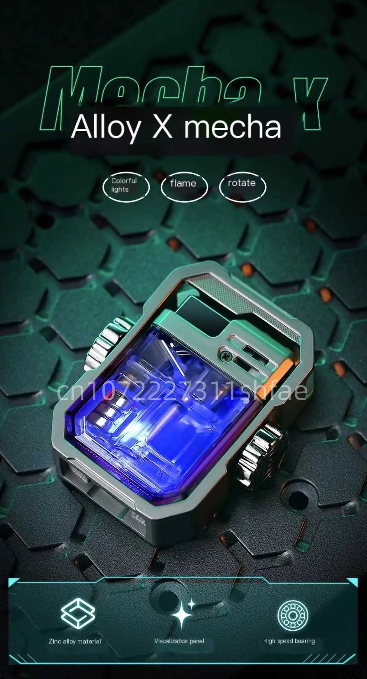 Metal Fidget Spinner Lighter - Windproof Red Flame Butane Torch Lighter ...