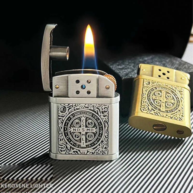 Vintage Style Metal Kerosene Lighter - Retro Trench Design, Refillable ...