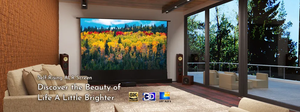 T Prism 135 150 Inch ALR Motorized Floor Rising Projection Screen 16:9 ...