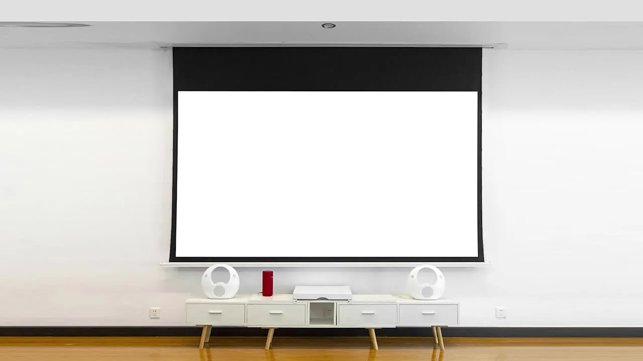 Motorized Projector Screen: Electric In Ceiling Recessed Front ...