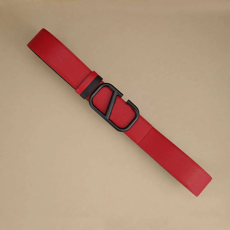 Luxury Genuine Leather Black Belt With Letter V Buckle For Men And ...