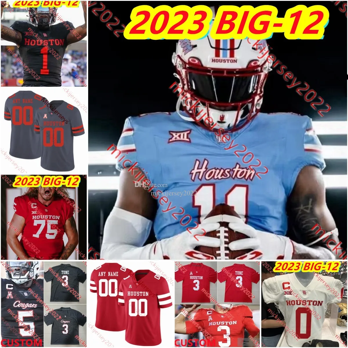 2023 BIG 12 Houston Cougars Football Jersey From Mickijersey2022, $22. ...