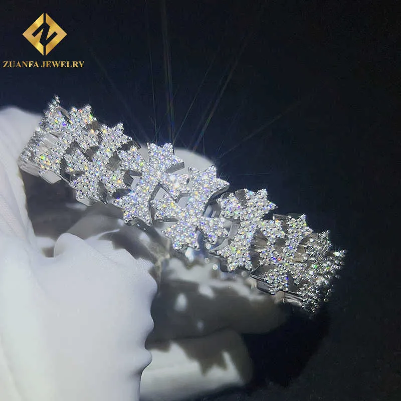 DHgate.com:Men's Iced Out Cross Moissanite Bracelet, 925 Silver Cuban ...