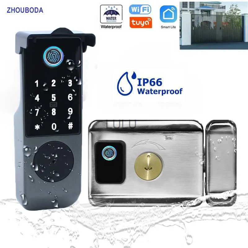 Waterproof Smart Gate Lock - Outdoor Fingerprint Door Lock with Tuya ...