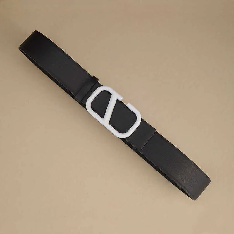 Luxury Genuine Leather Black Belt With Letter V Buckle For Men And ...