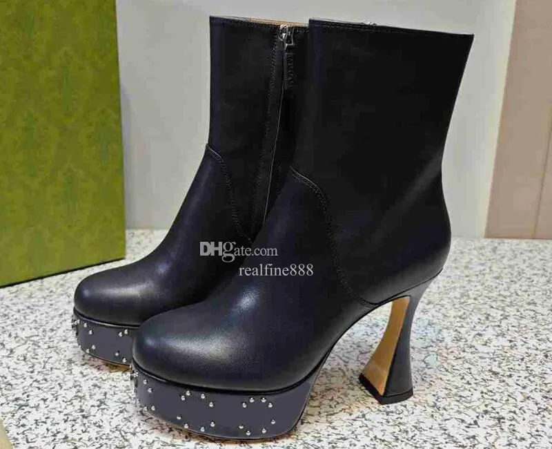 Realfine Studs Platform Ankle Boot Desinger Shoes For Women 35 40 From ...