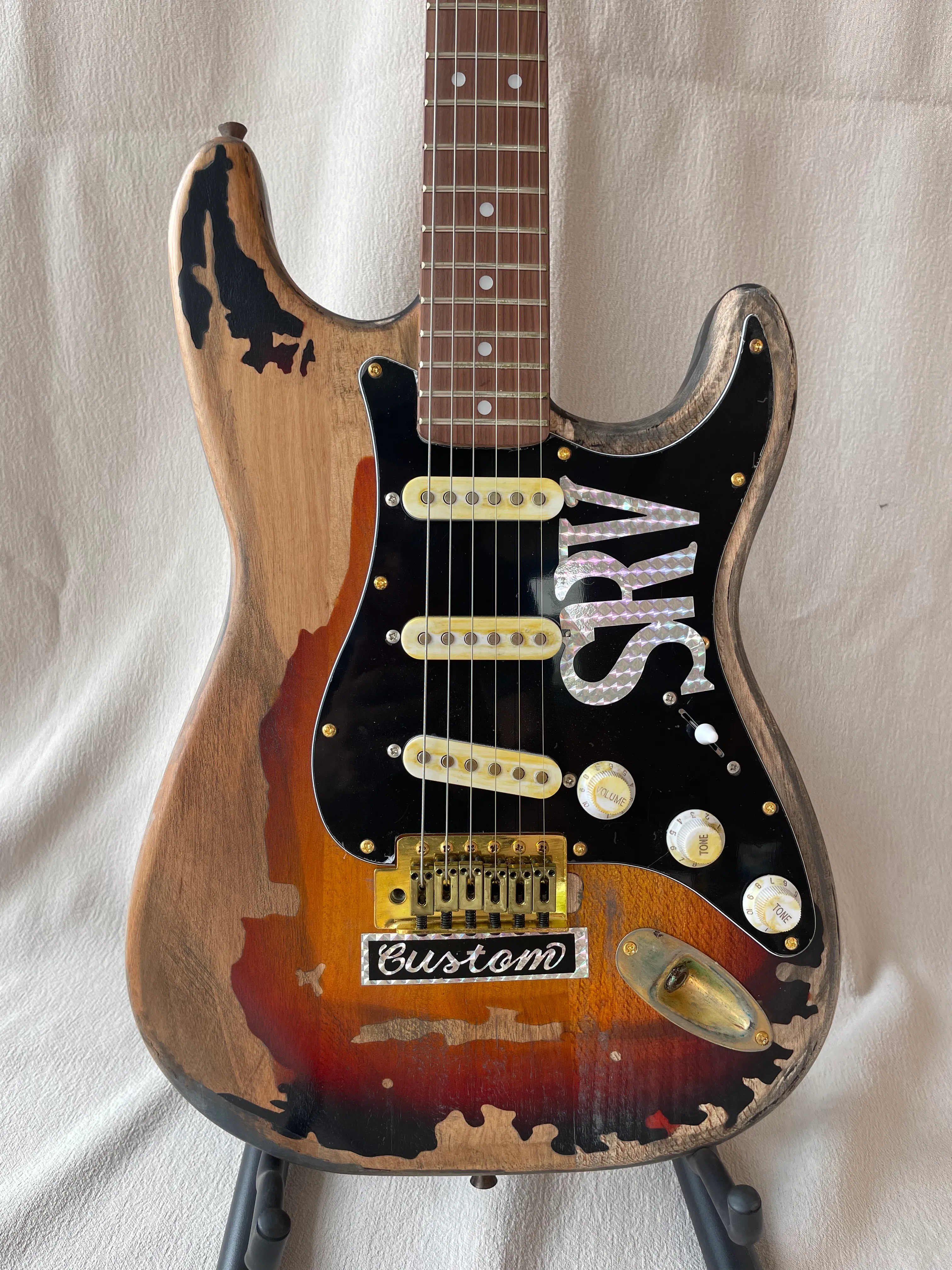 Stevie Ray Vaughan Tribute Heavy Relic SRV #1 Electric Guitar, Alder ...