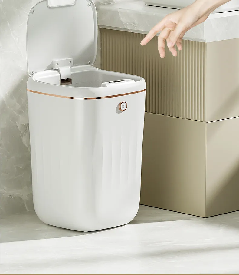 Waste Bins Smart Sensor Trash Can Automatic Garbage Bin Rechargeable ...