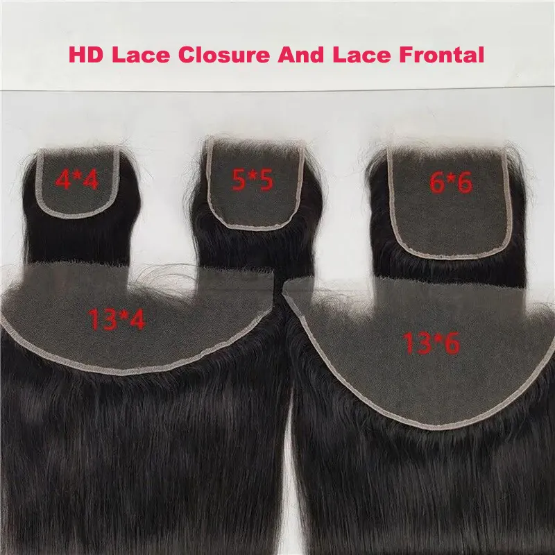Brazilian Human Hair 5X5 HD Silky Straight 13*6 HD 13X4 Lace Frontal ...