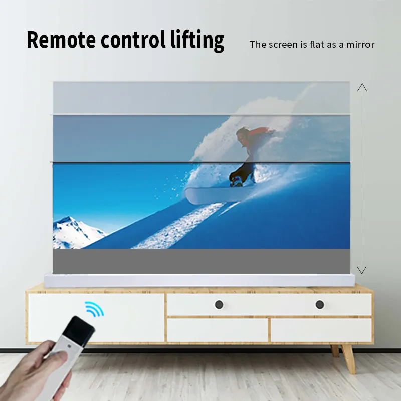 ALR Projection Screen 150 Inch Electric Tab Tensioned Floor Rising ...