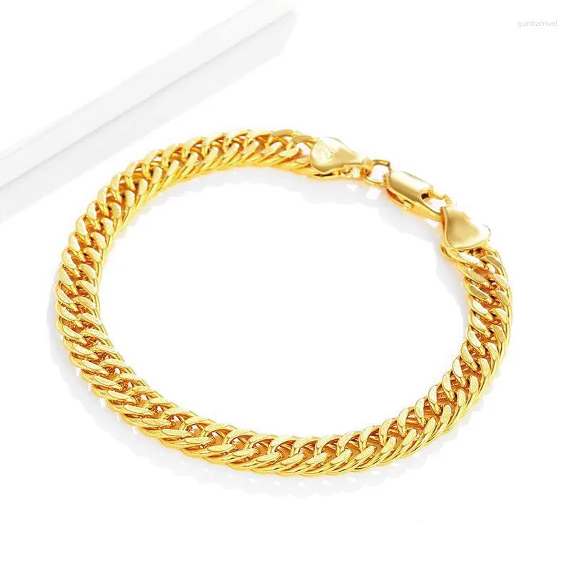 DHgate Gold Plated Link Bracelets for Men and Women 17cm x 6mm Hip Hop Short Cuba Chain Jewelry Jewelry