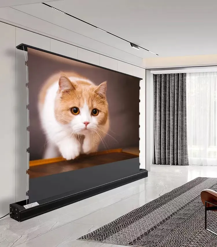 ALR Projection Screen 150 Inch Electric Tab Tensioned Floor Rising ...