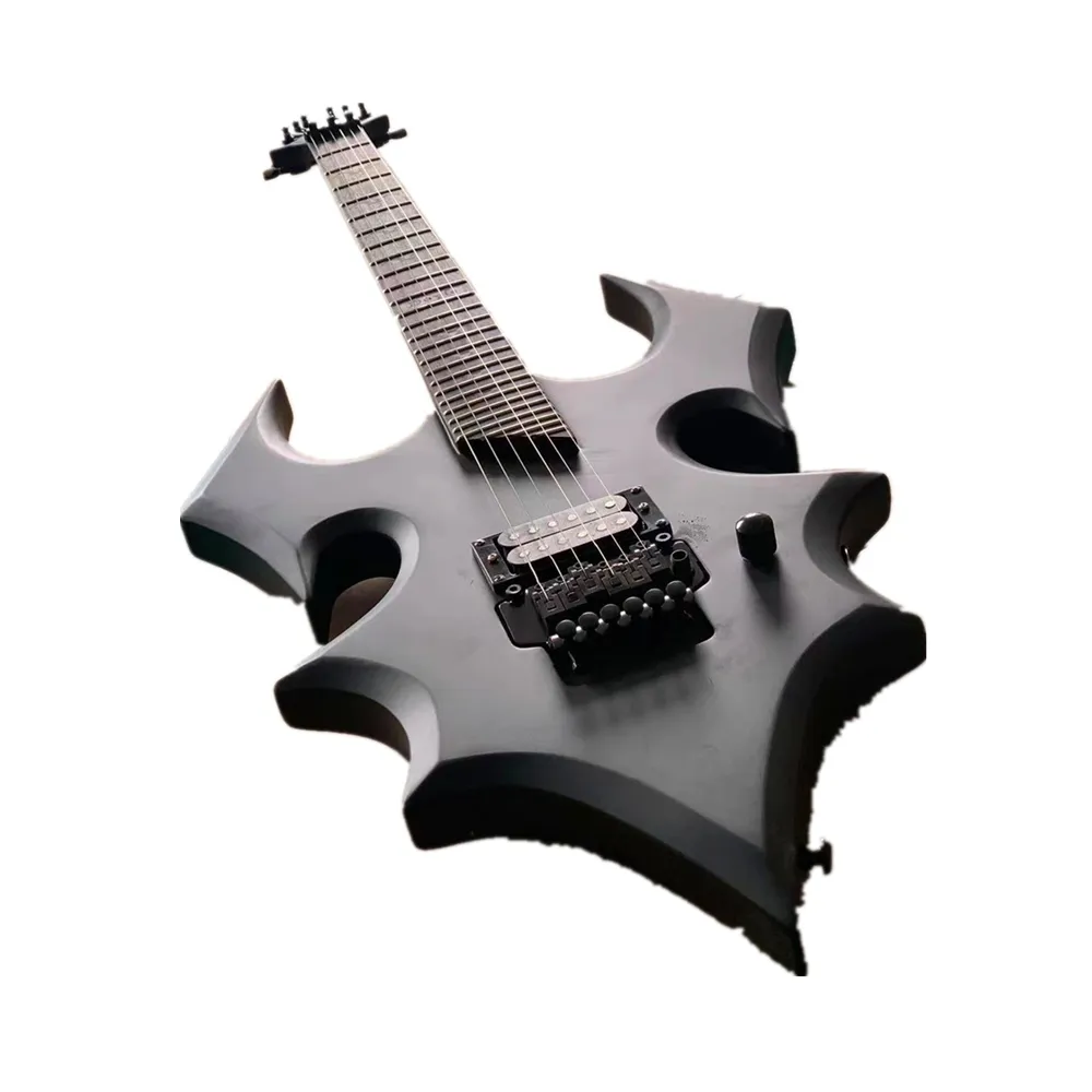 Factory Custom Matte Black Bat Shaped Electric Guitars Rosewood ...