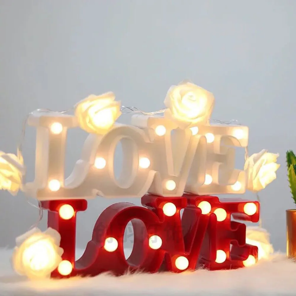 Romantic 3D Love Heart LED Letter Lamp For Indoor Decor, Weddings ...