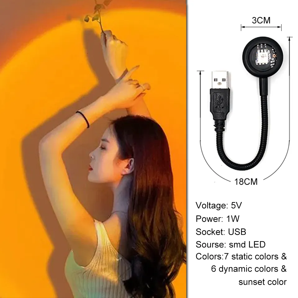 Selfie Light Projector Lamp: USB Powered Rainbow Night Light For ...