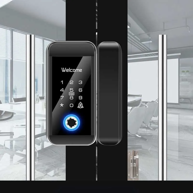 DHgate.com:Tuya Smart Glass Door Lock: Fingerprint, Password & App Control, Remote Access, Push ...