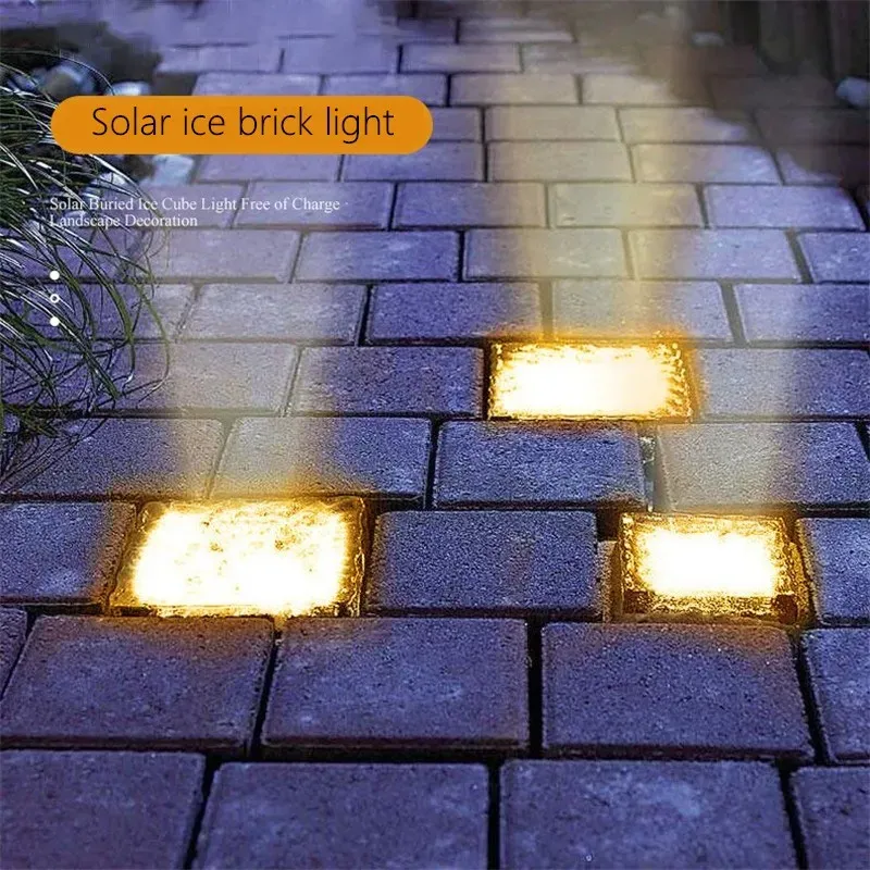 DHgate.com:Solar Glass Brick Light Ice Cube Lighting LED Landscape Lamp ...