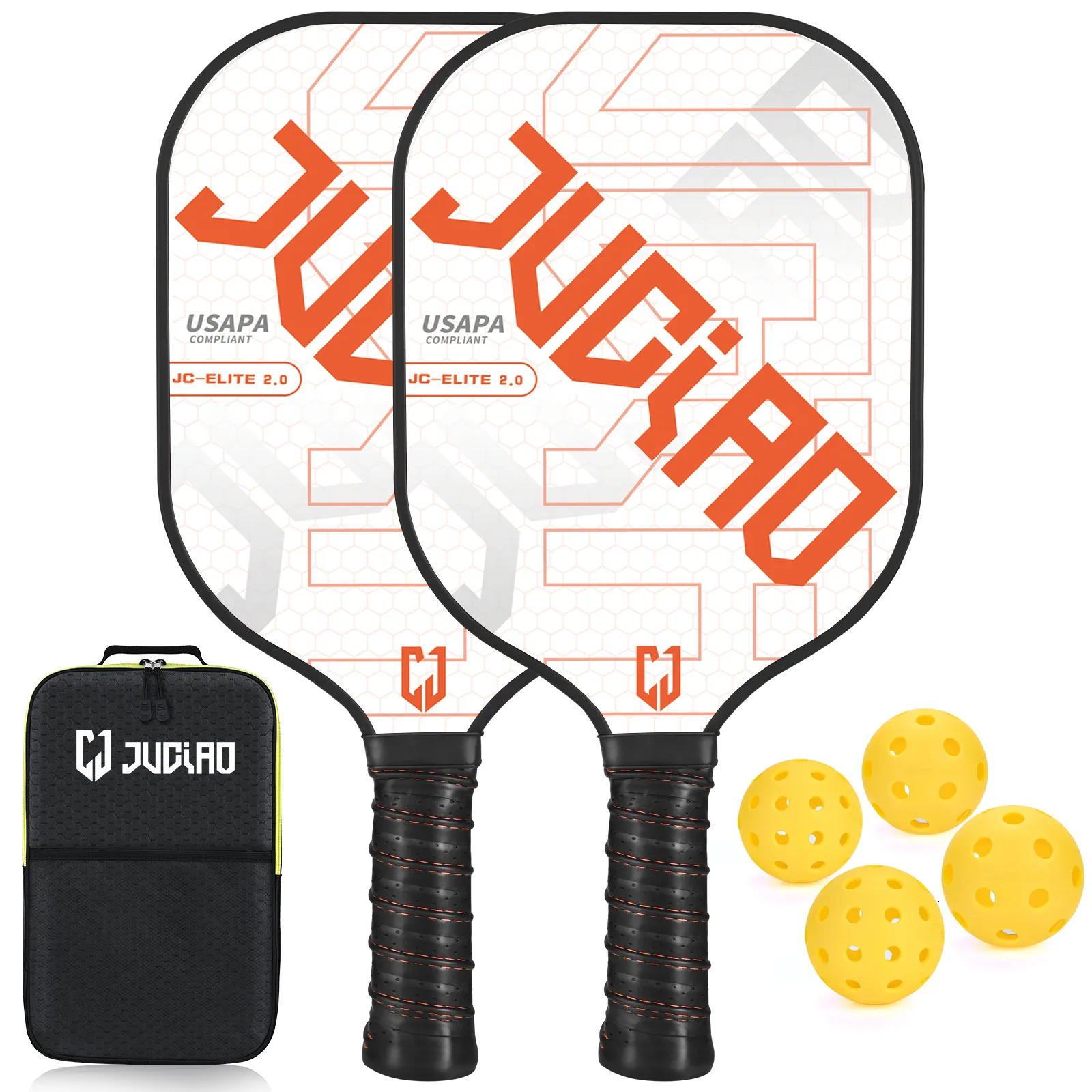 Pickleball Paddle Set - USAPA Approved Rackets, Includes 4 Balls ...