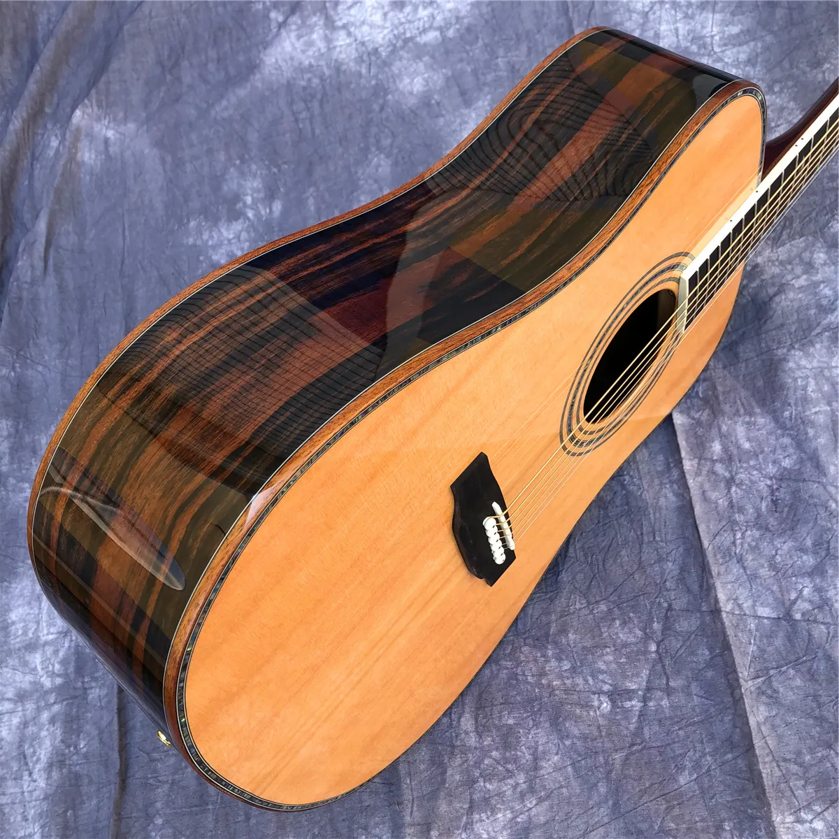 Premium Solid Cedar Top 41 Inch D Style Acoustic Guitar With Abalone ...