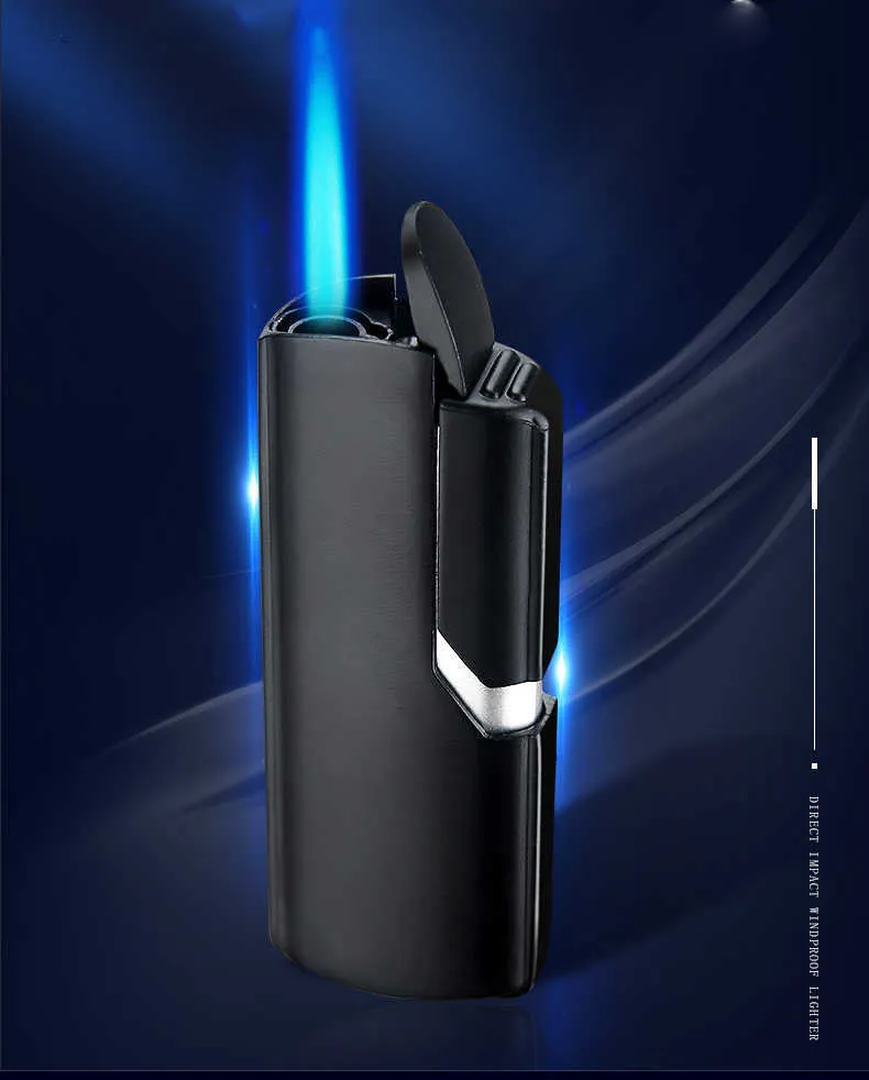 No Gas Lighter High Firepower Spray Gun Jet Torch Turbo Lighter 1300C ...