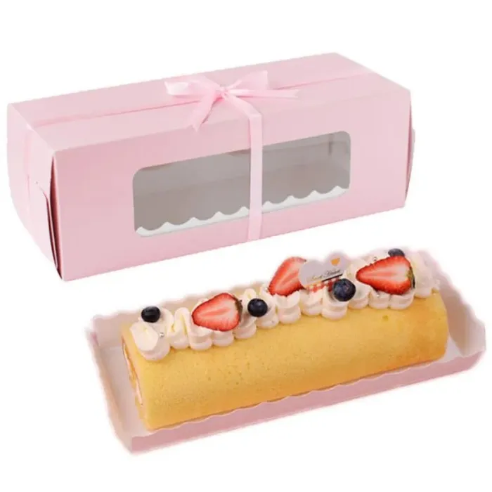 Long Cardboard Paper Cake Bakery Swiss Roll Cake Boxes Cookie Mooncake ...