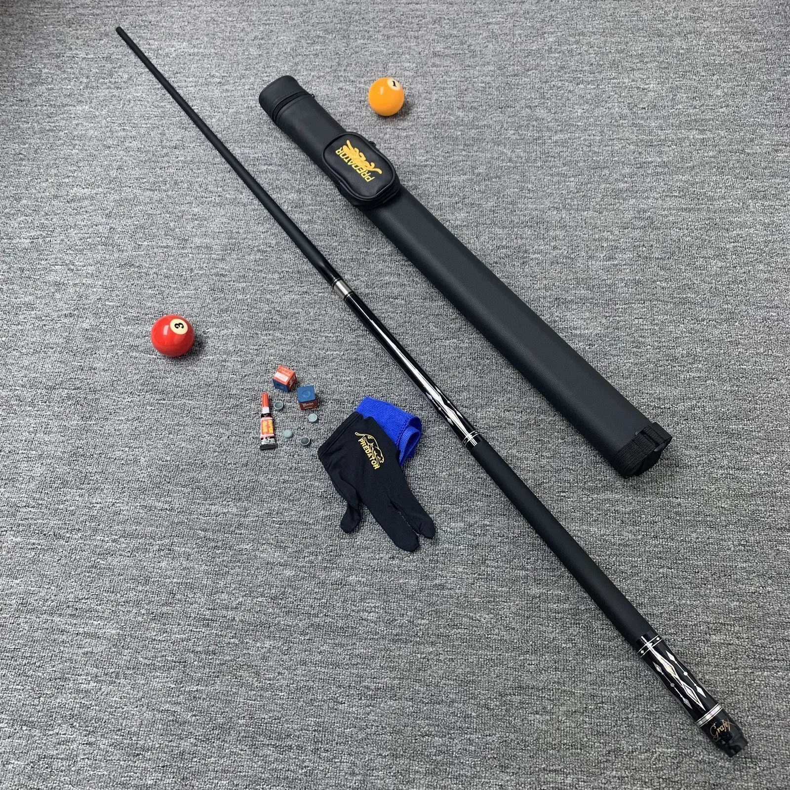 DHgate.com:Black Carbon American Nine Ball Billiard Cue | Medium Head ...