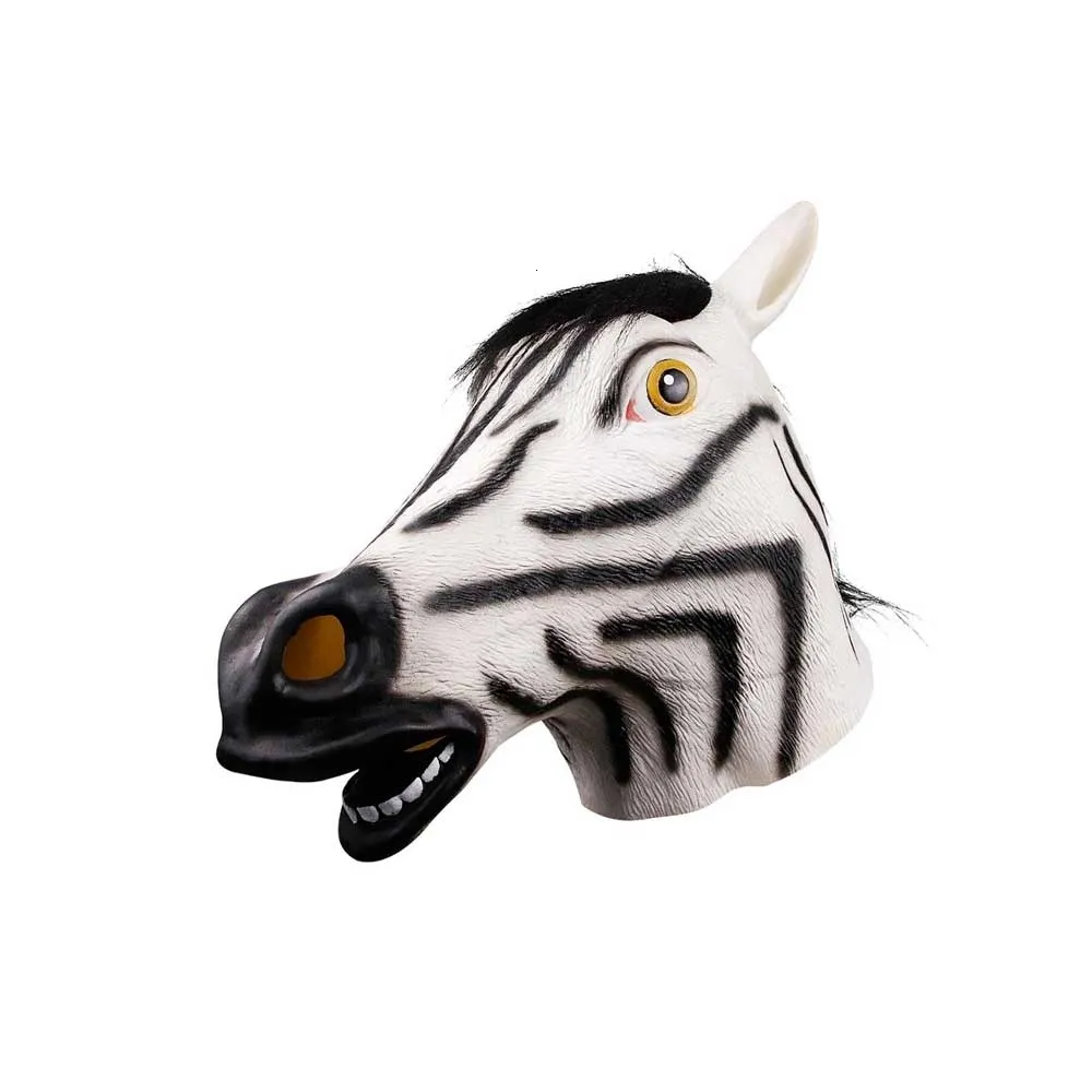 Realistic Zebra Latex Masquerade Animal Mask For Adults Perfect For ...