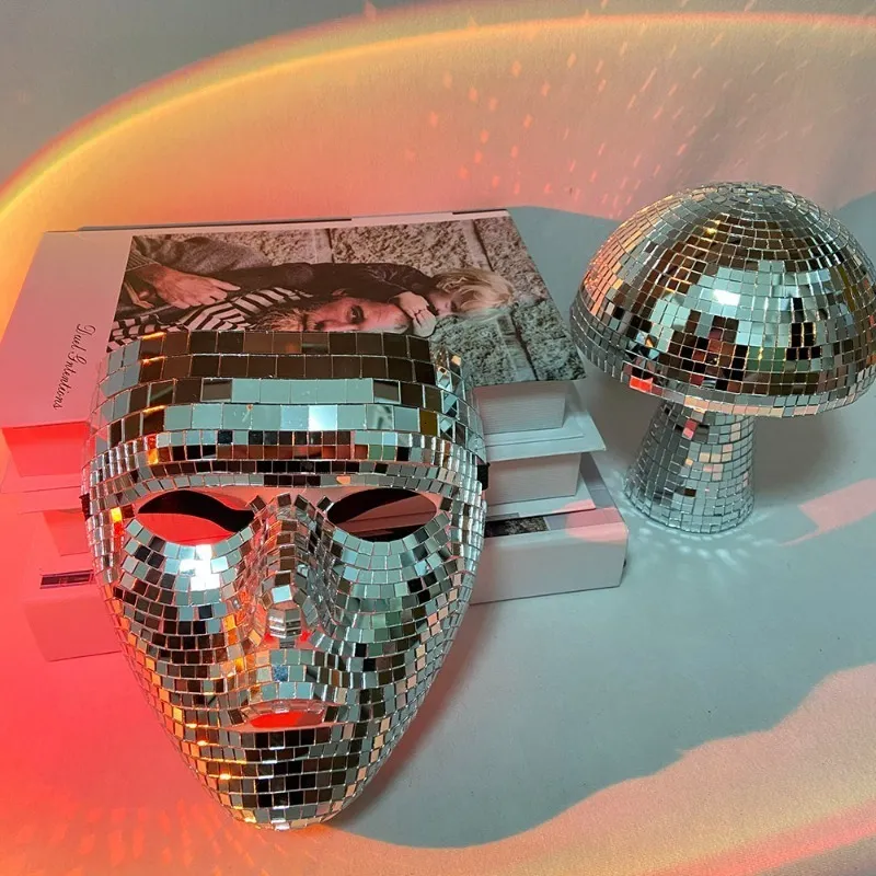 Glitter Mirror Face Mask For Disco Ball Masquerade, Cosplay, Halloween ...