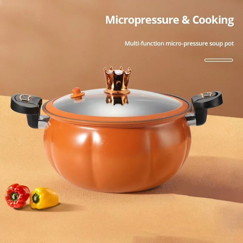 5L Pumpkin Stock Pot: Versatile Micro Pressure Cooker for All Stovetops ...