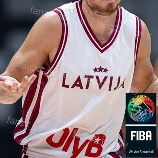 Printed Basketball 2023 World Cup Latvia 11 Rolands Smits Jersey 21 ...