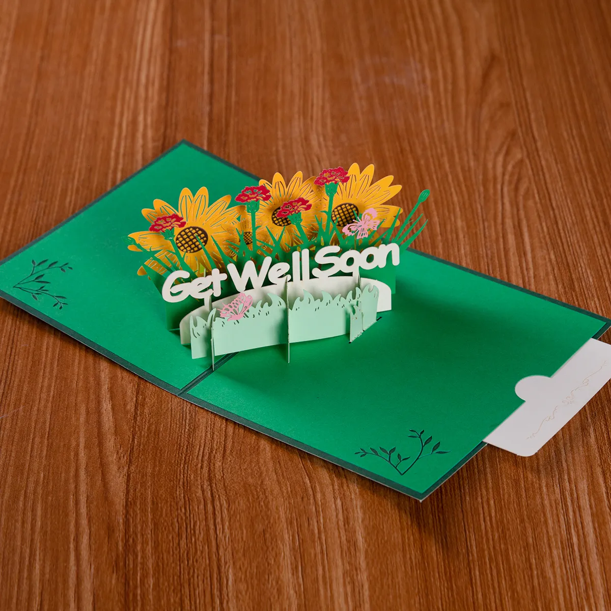 Greeting Cards Get Well Soon Pop Up Cards 3D Floral... From Xue10, $7. ...