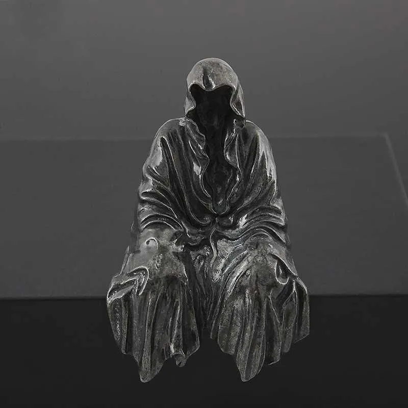 Creepy Grim Reaper Statue - Black Robe Nightcrawler Figurine, Gothic ...