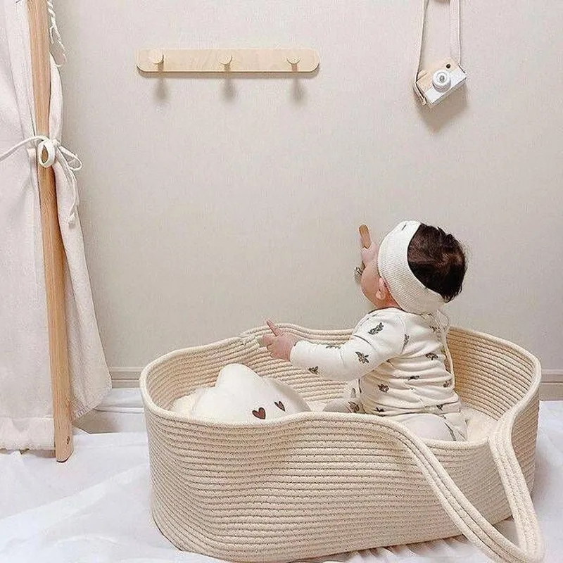 DHgate.com:Natural Wicker Woven Rectangular Portable Baby Bassinet ...