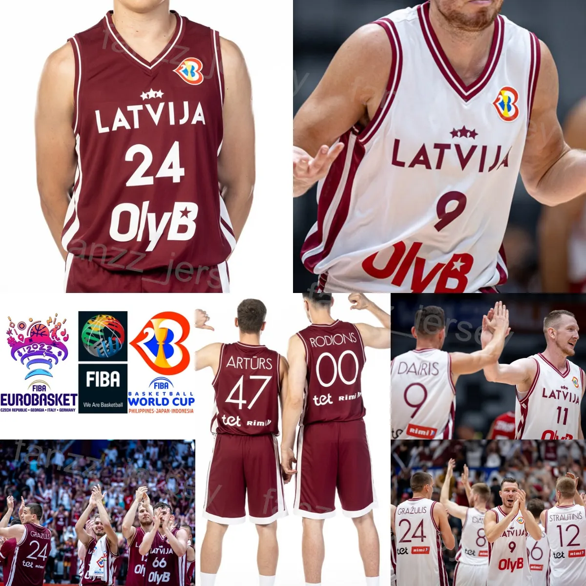 Latvia Basketball Jersey World Cup Edition | Porzingis, Smits, & More ...