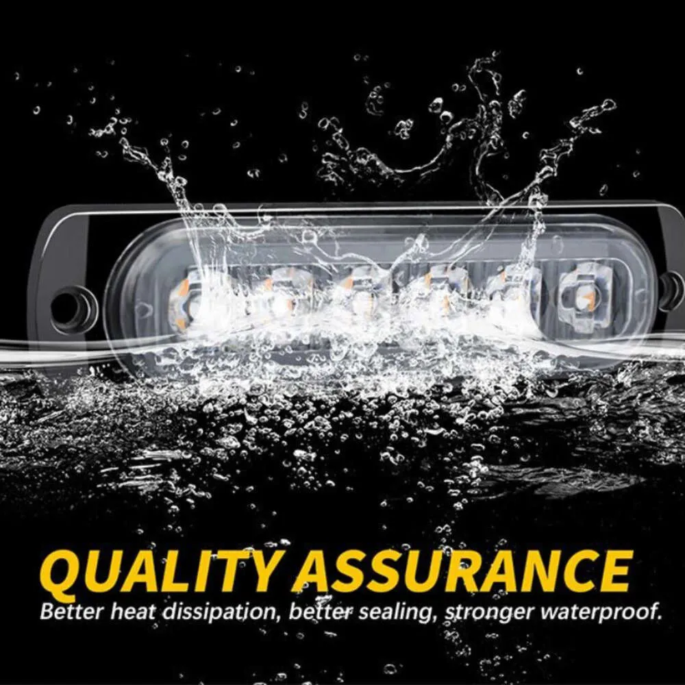 Waterproof 6LED Car Strobe Warning Light With Flashing Effect For ...