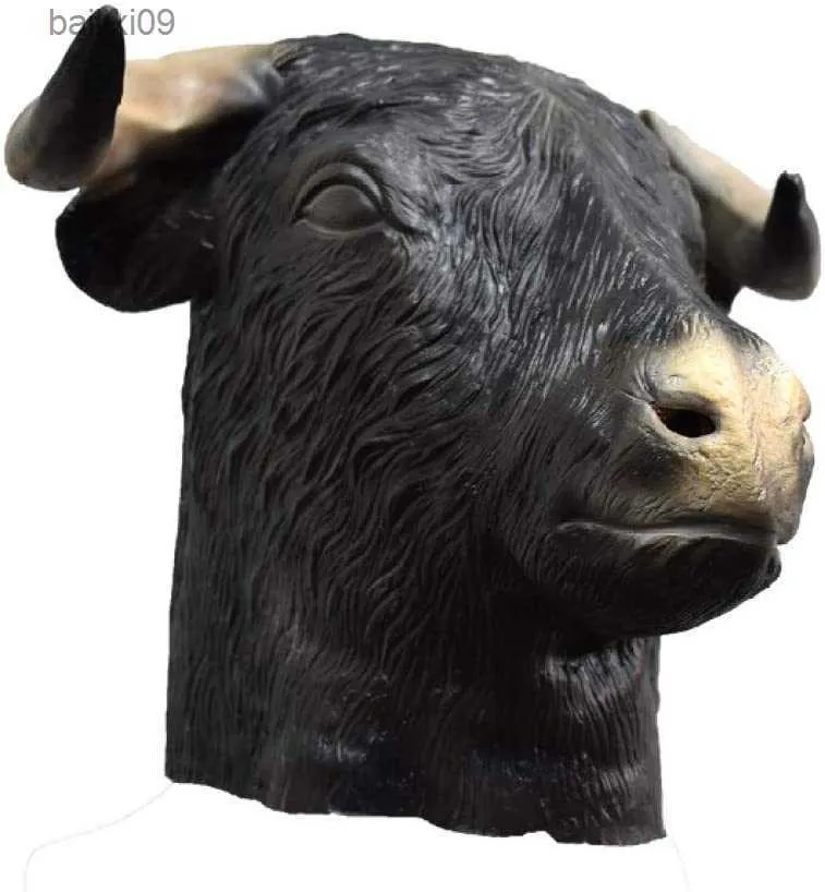 Latex Bull Goat Mask Full Head Animal Head Halloween Costume For Fancy ...