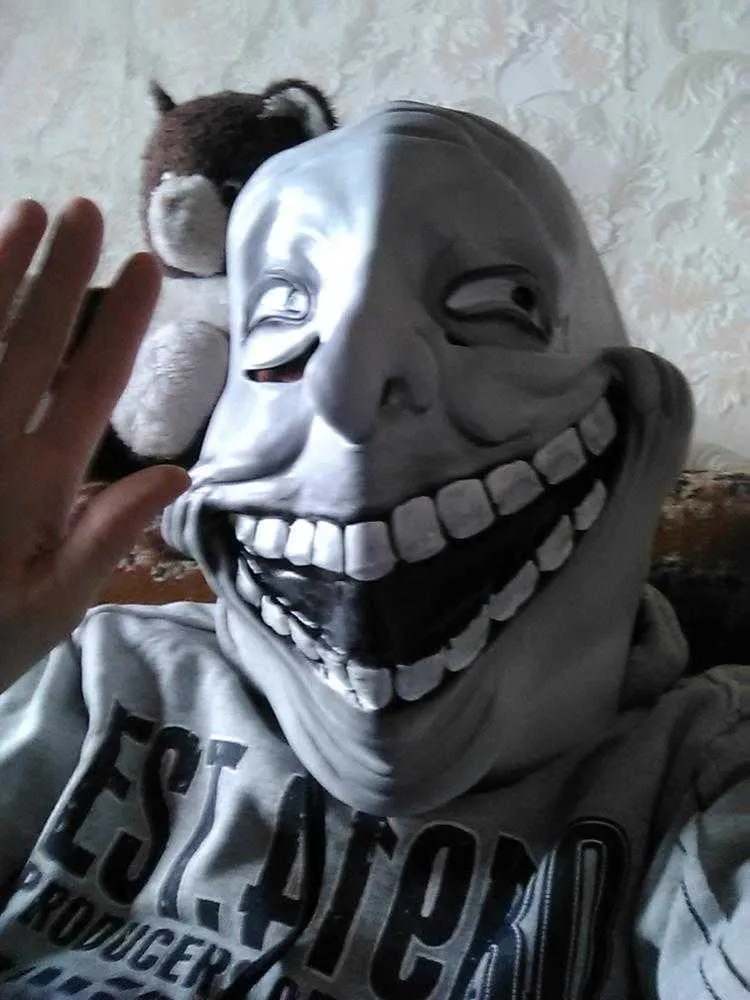 Party Masks Troll Face Meme Mask Cartoon Full Head Latex Mask Comic ...