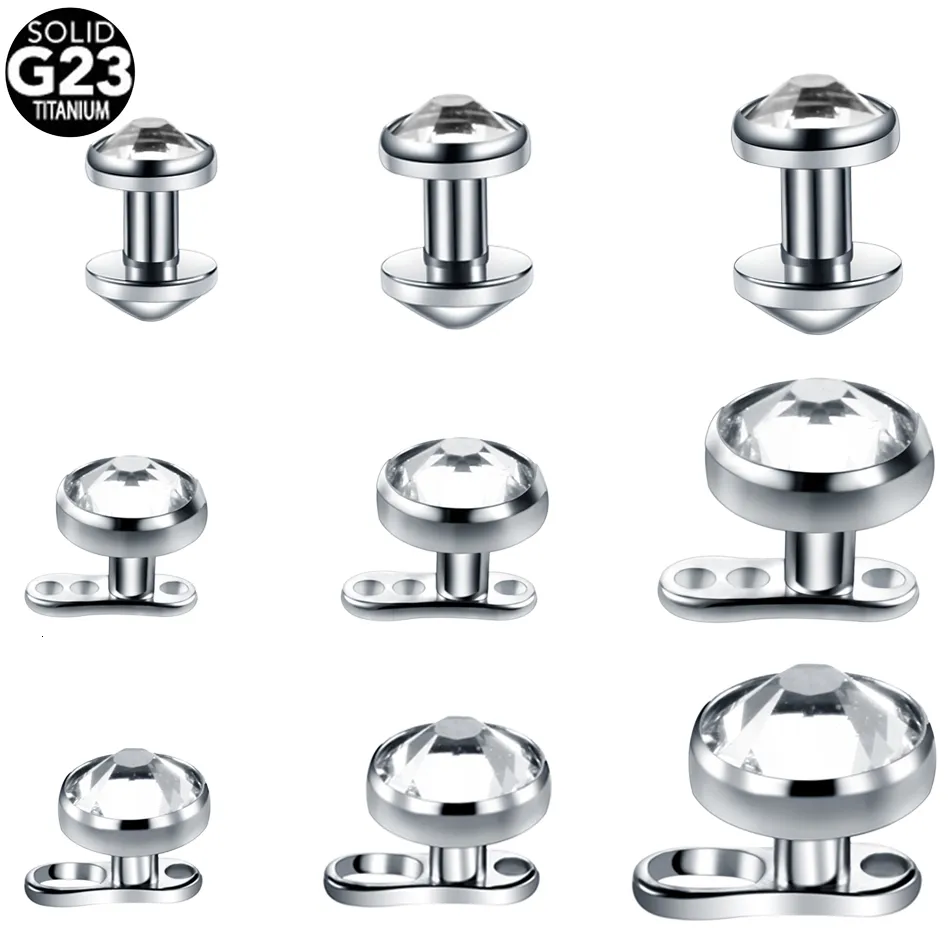 G23 Titanium Dermal Piercing Set: Micro Dermal Anchors, Tops & Bases ...