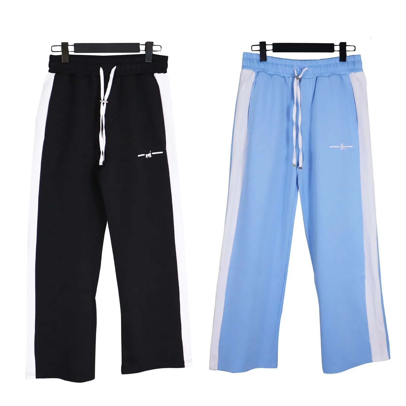 Men's Spring and Summer Splice Drawstring Nine-Point Casual Pants High ...