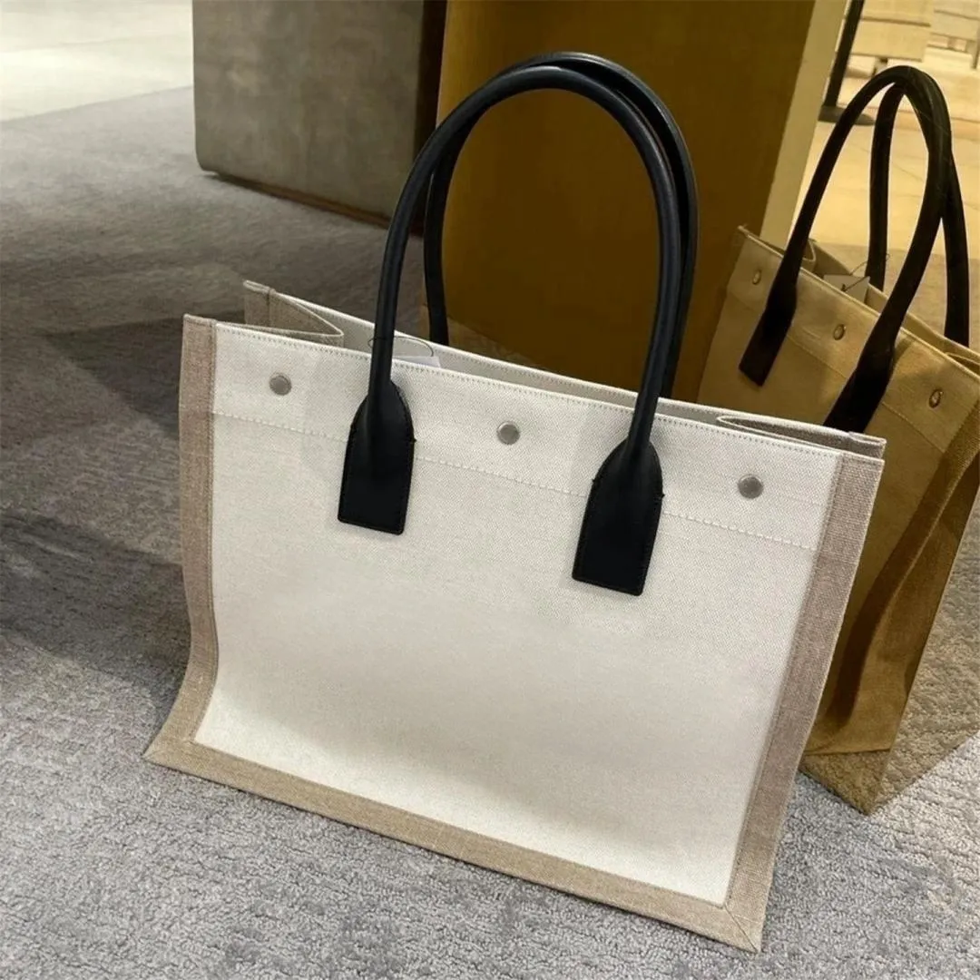 Rive Gauche Tote: Large Canvas Beach Bag Stylish Shoulder Handbag For ...