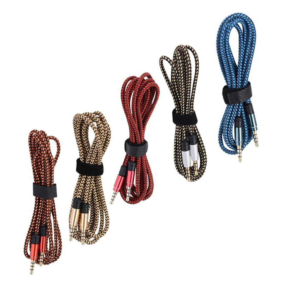 Braided Nylon 3.5mm Aux Cable Stereo Male To Male Audio Cable For ...