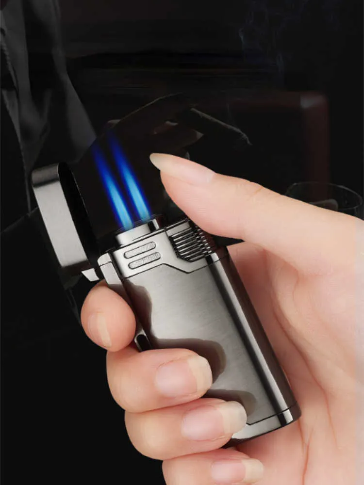 Creative Double Flame Lighter - Windproof Torch Jet Flame, Unique No ...