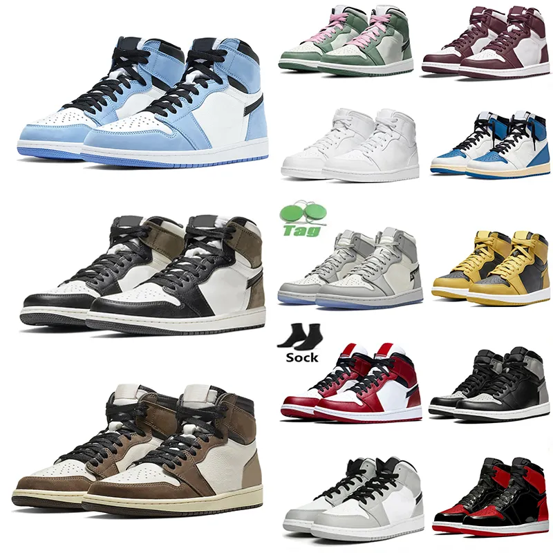 Hot Basketball Shoes Dark Mocha University Red UNC 1 1S Light Smoke ...