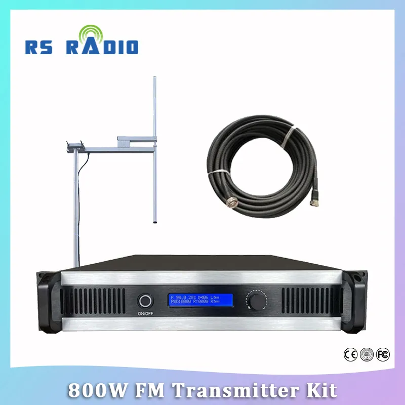 800W FM Radio Transmitter Kit - PLL Stereo Broadcast Station, Long ...