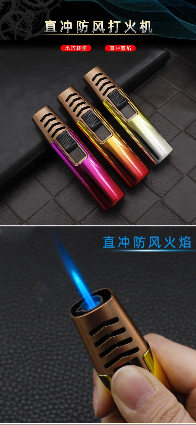 Creative Colorful Lighter - Windproof Torch Flame, Refillable Butane ...