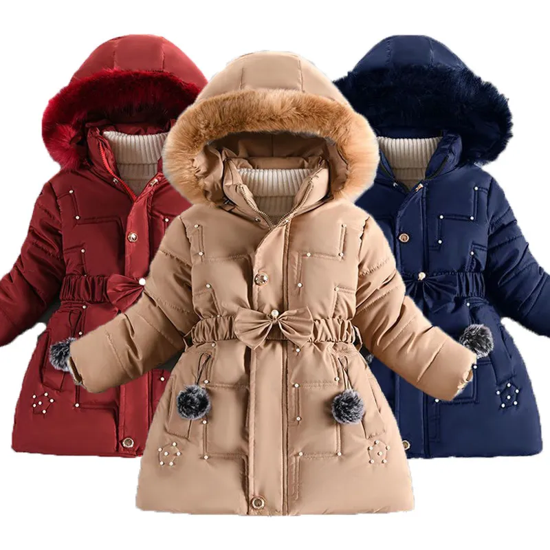 DHgate.com:Winter Warm Girls Jackets 2024 New Thickened Parka Hooded ...