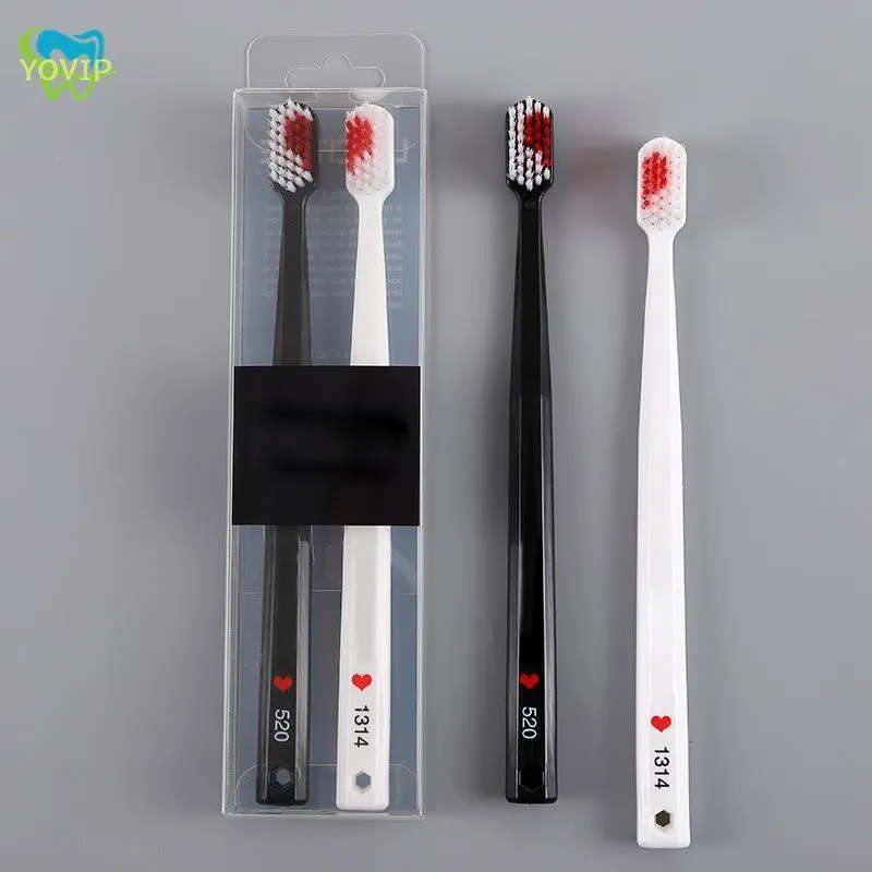 Romantic Couple Toothbrush Set - Soft Nano Bristles, Heart Design ...