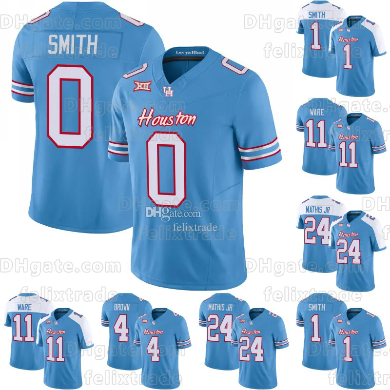 Houston Cougars Football Jersey Oilers Inspired Design Featuring Rogers ...