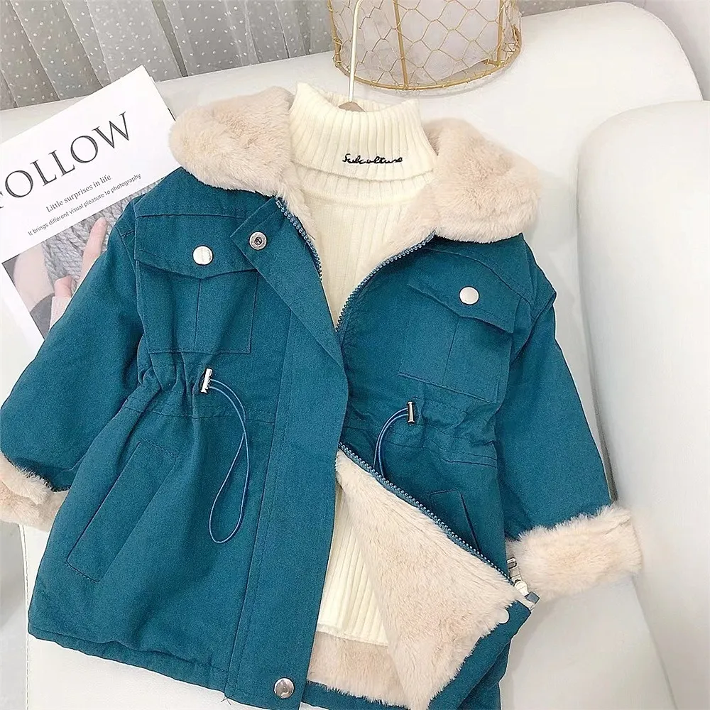 Girls' Winter Fleece Jacket: Thick Cotton-Padded Lamb Wool Coat, Cute ...